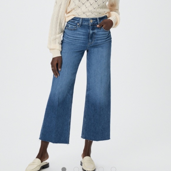 PAIGE | Jeans | Paige Cropped Wide Leg Anessa Jean Unfinished Hem ...